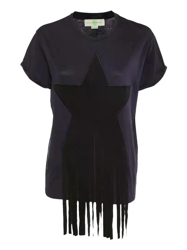 Stella McCartney Star Motif Fringed T-shirt - Blue
