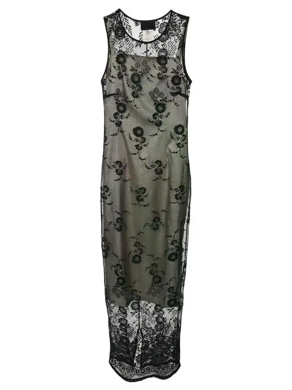 Dolce & Gabbana Floral Tulle Maxi Dress - Black