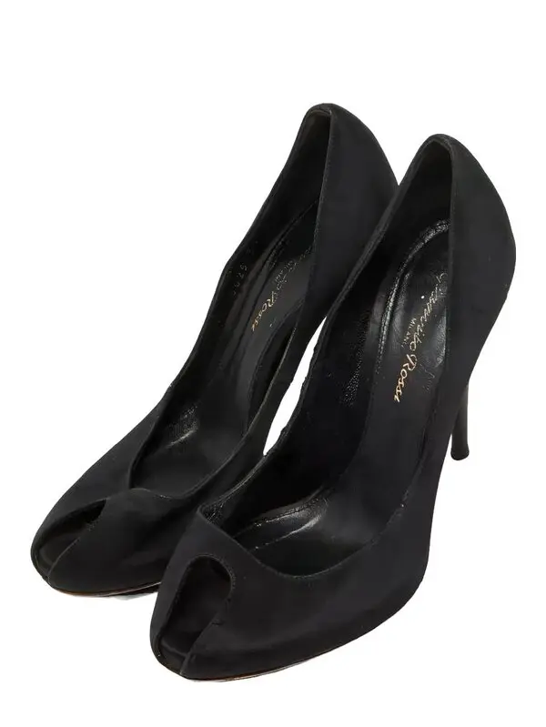 GIANVITO ROSSI Embellished Peep-toe Pumps - Black