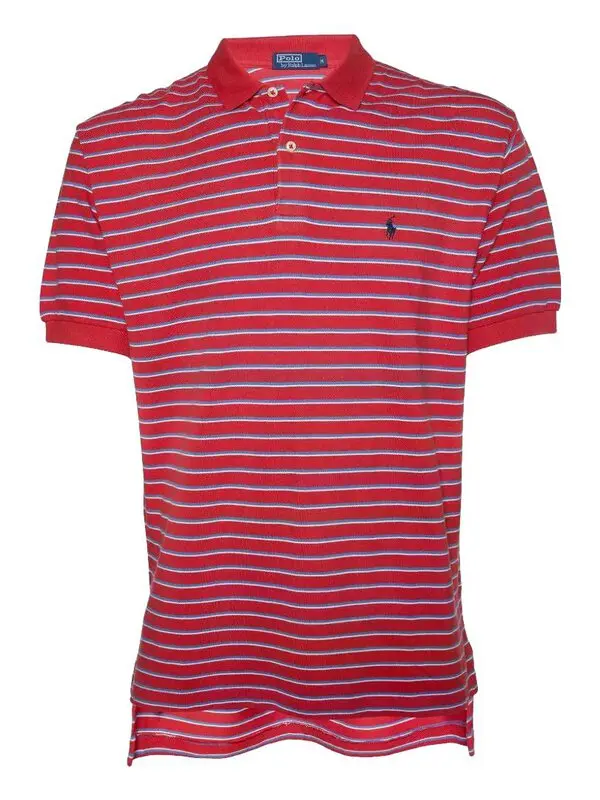 Polo Ralph Lauren Striped Cotton Polo T-shirt - Red