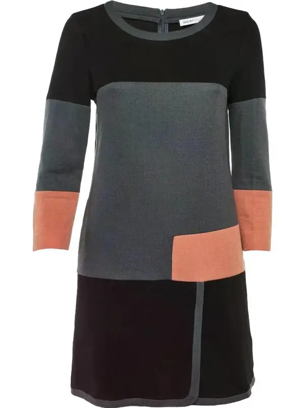 See By Chloé Colour-block Sheath Dress - Grey