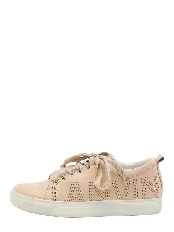 LANVIN Perforated Logo Sneakers - Neutrals