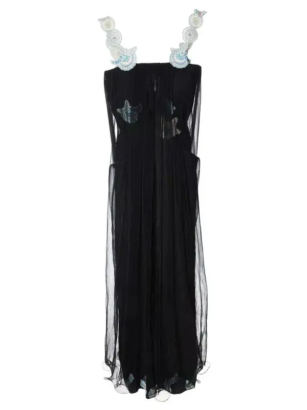 Giorgio Armani Embellished Silk Dress - Black