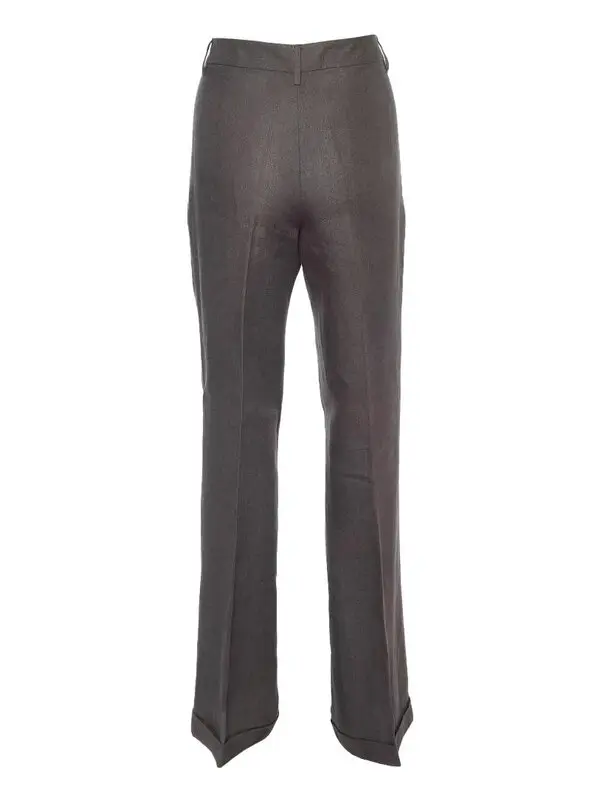 Moschino Linen Flared Trousers - Grey