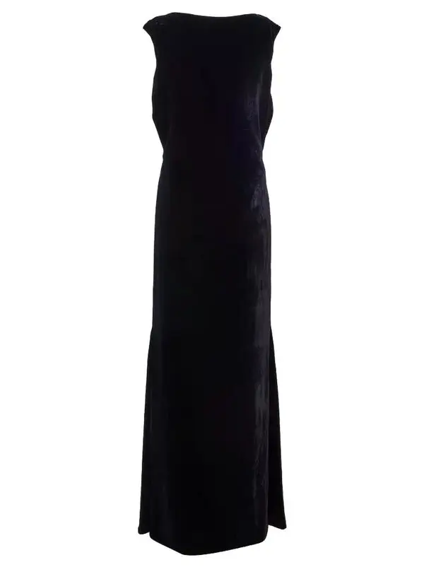 LANVIN Sleeveless Velvet Maxi Dress - Black