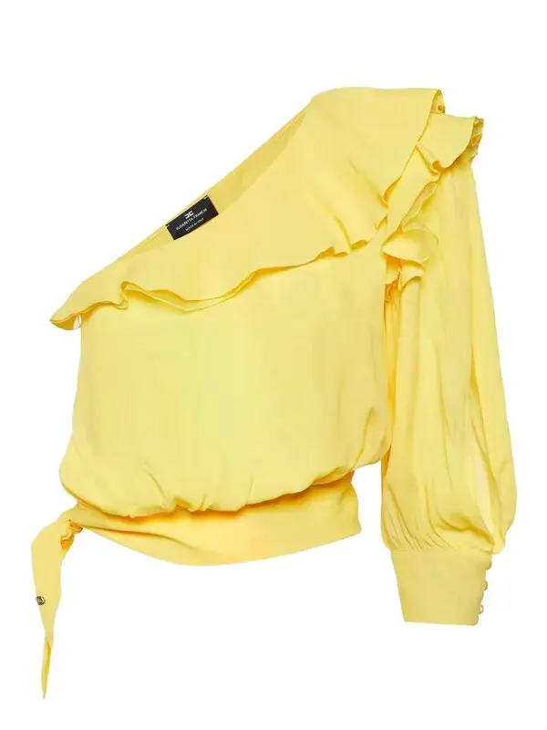 Elisabetta Franchi One-shoulder Ruffled Blouse - Yellow
