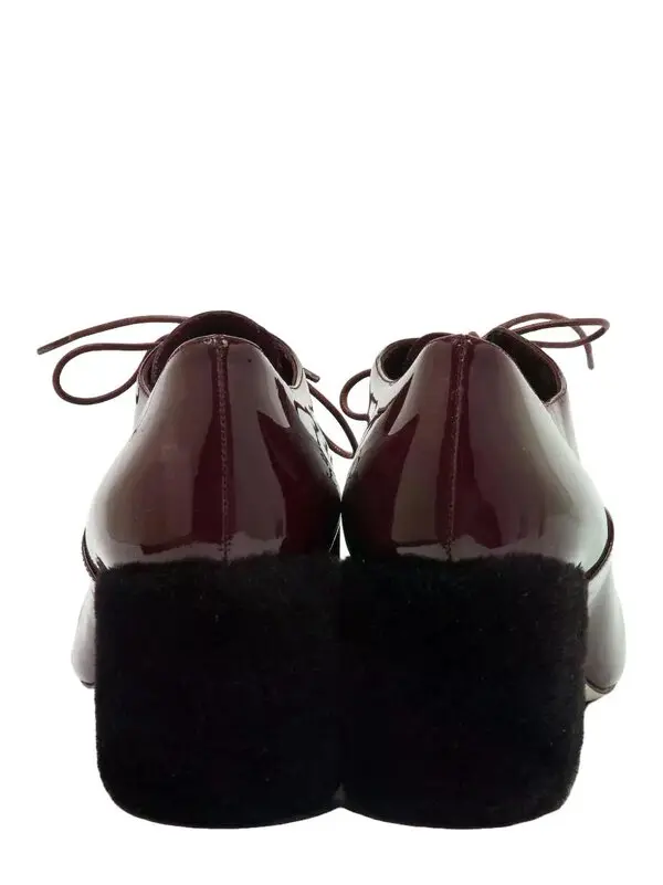 Miu Miu Patent Leather Shearling Oxfords - Red