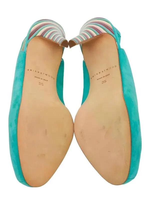 Brian Atwood Suede Platform Pumps - Blue