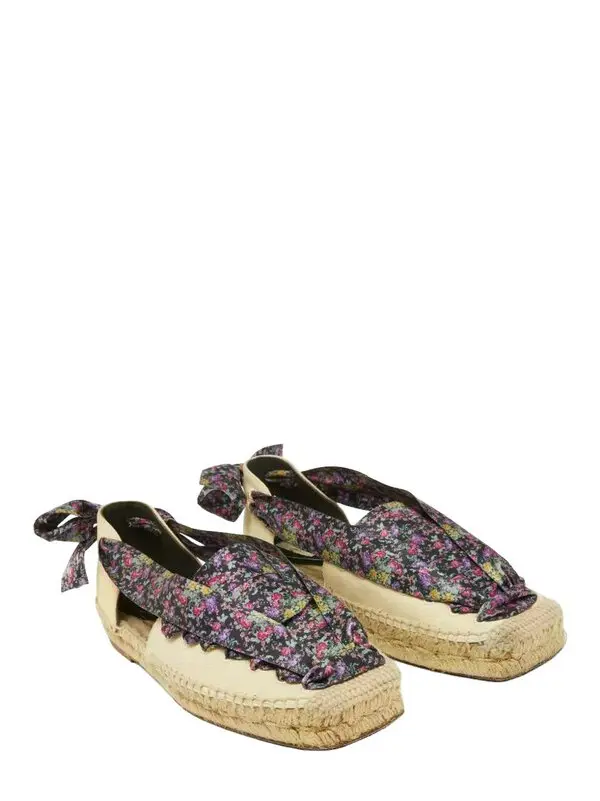 Balenciaga Floral Print Lace-up Espadrilles - Black