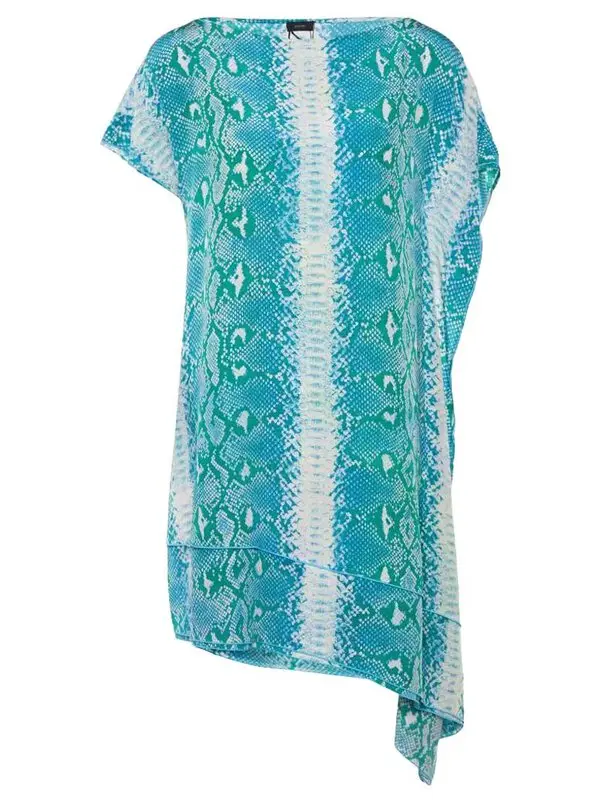 JOSEPH Silk Snake Print Shift Dress - Blue