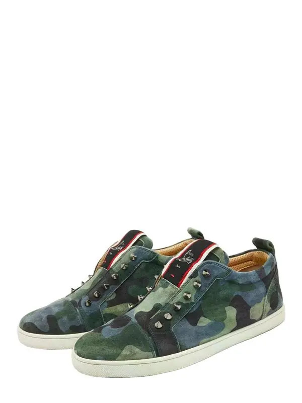 CHRISTIAN LOUBOUTIN Camouflage Suede Sneakers - Green