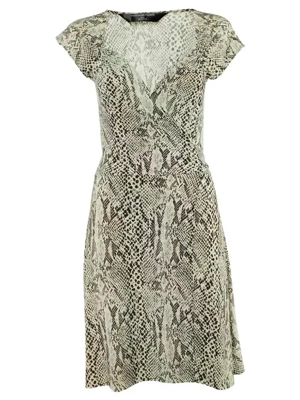 Norma Kamali Snake-print Wrap Midi Dress - Neutrals