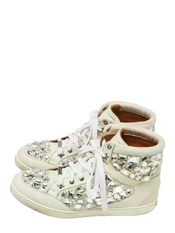 JIMMY CHOO Tokyo Crystal-embellished Sneakers - Neutrals