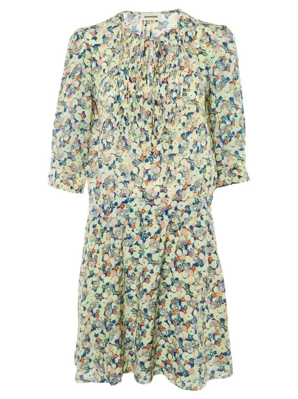 Zadig&Voltaire Printed Silk Mini Dress - Yellow