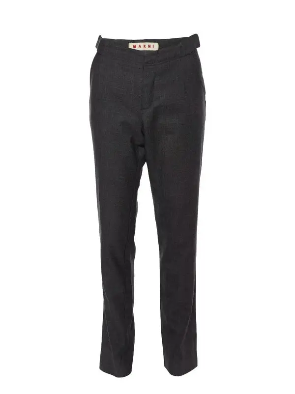Marni Charcoal Wool Tapered Leg Trousers - Grey