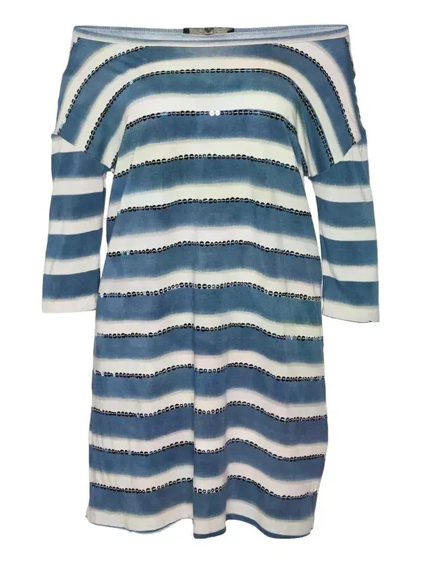 Max Mara Striped Sequin-embellished Top - Blue