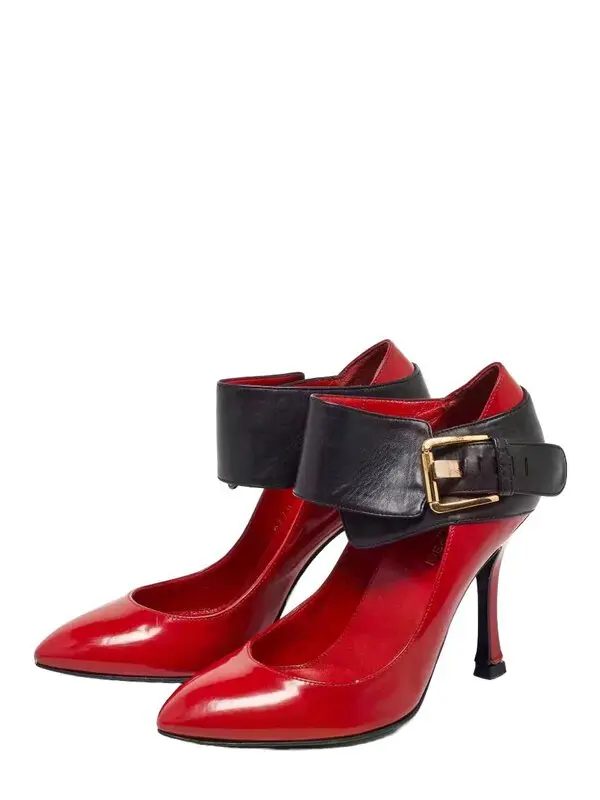 SERGIO ROSSI Buckle Ankle Pointed-toe Pumps - Red