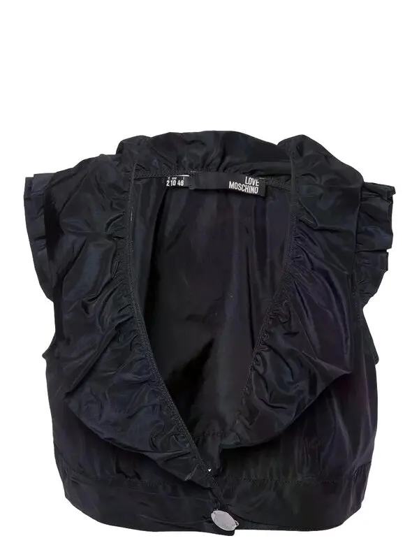 Moschino Cropped Ruffled Jacket - Black