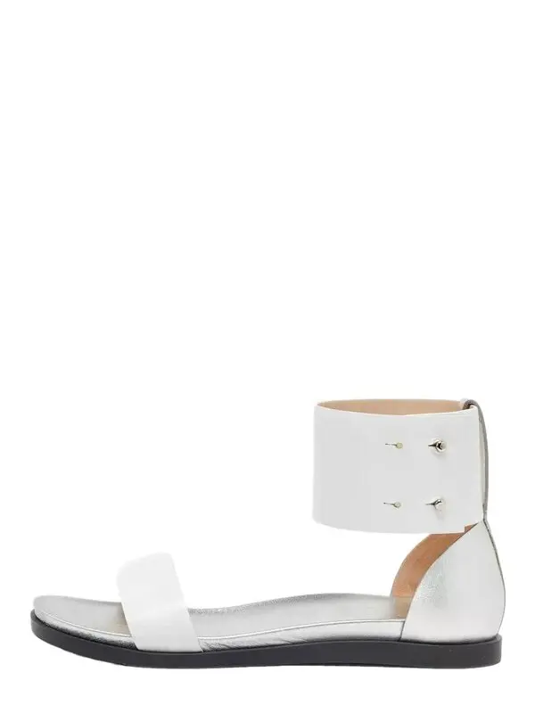 JOSEPH Ankle Strap Flat Sandals - White