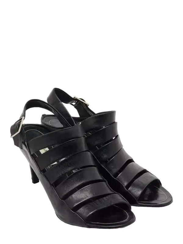 Balenciaga Leather Multi-strap Slingback Sandals - Black