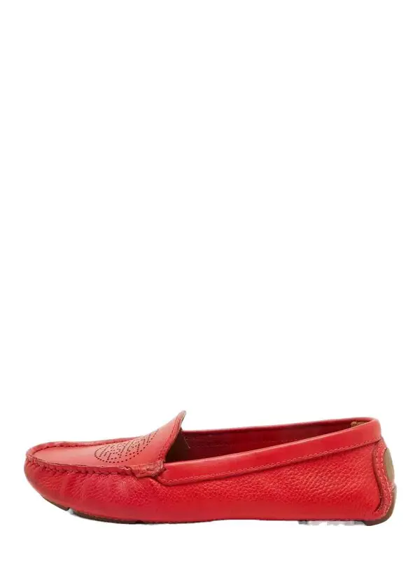 Tory Burch Perforated Logo Leather Loafers - Red