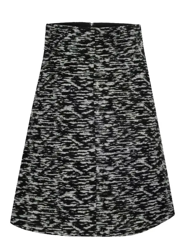 Just Cavalli Monochrome Tweed A-line Wool Mini Skirt - Grey