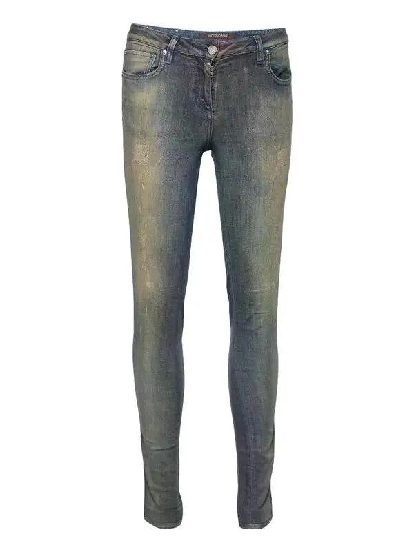 Roberto Cavalli Faded Skinny Jeans - Blue