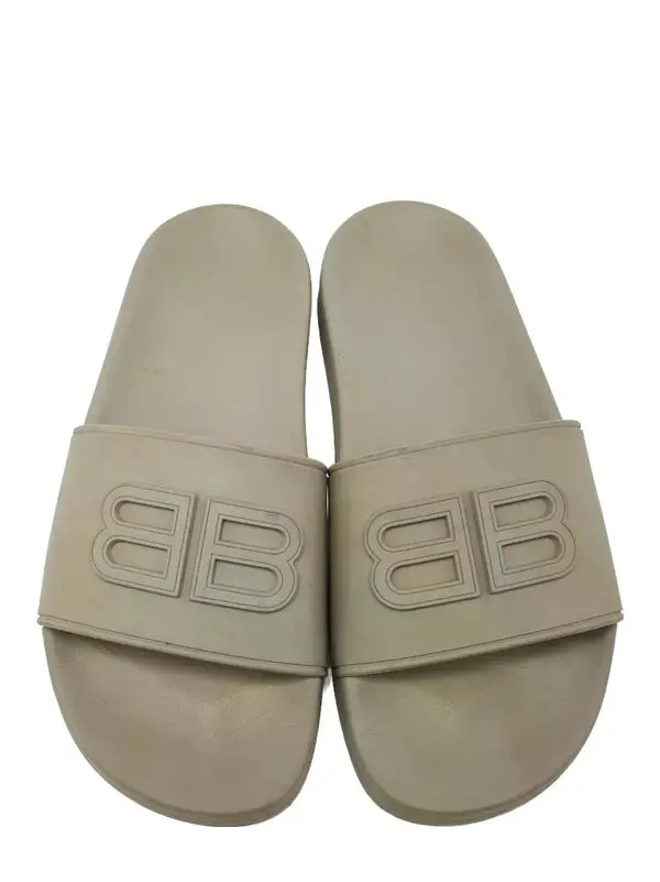Balenciaga Bb Logo Slides - Grey