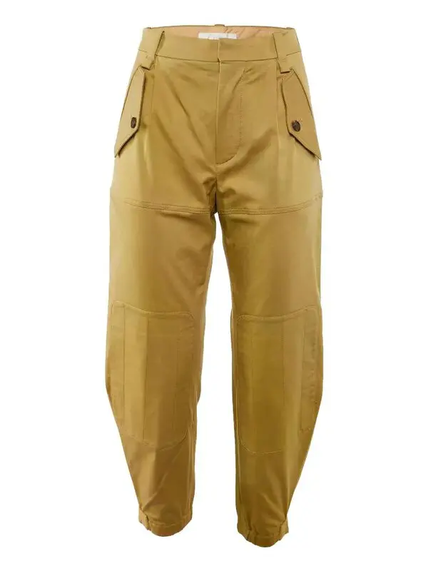 Chloé Gabardine Patch-detail Trousers - Neutrals