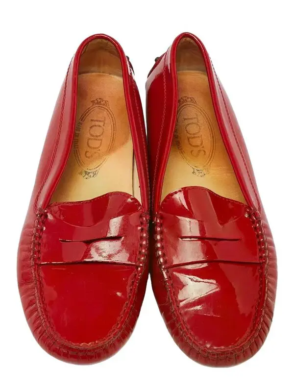 TOD'S Patent Leather Loafers - Red
