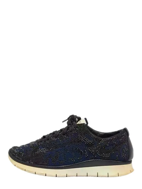 LE SILLA Crystal-embellished Knit Sneakers - Black