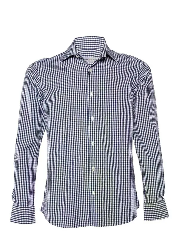 Etro Checked-pattern Cotton Shirt - Blue