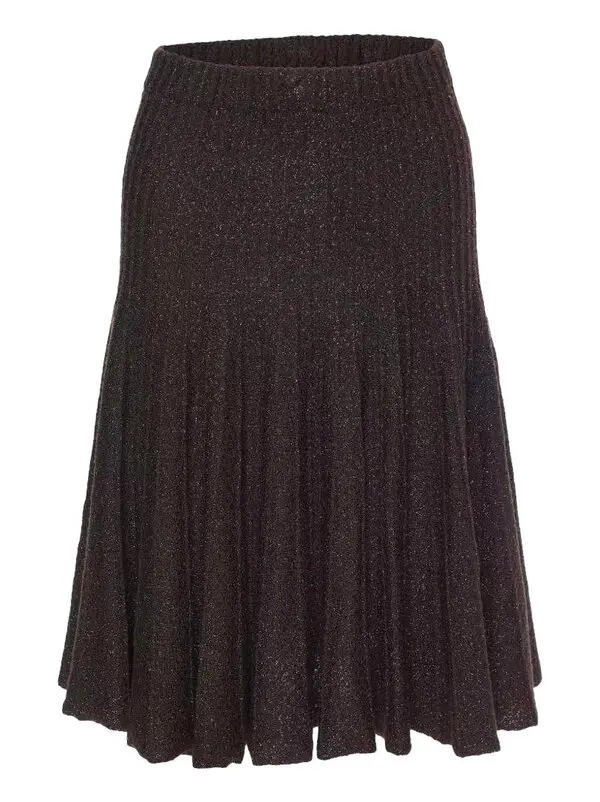 Etro Lurex Knit Flared Skirt - Brown
