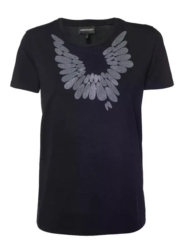 Emporio Armani Embellished Crewneck T-shirt - Black