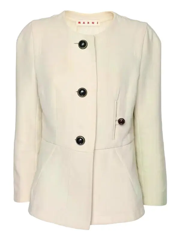 Marni Single-breasted Button-front Jacket - Neutrals