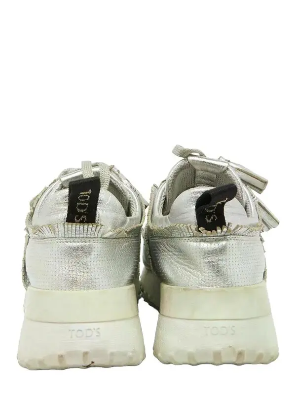 TOD'S Perforated Tassel Sneakers - Silver