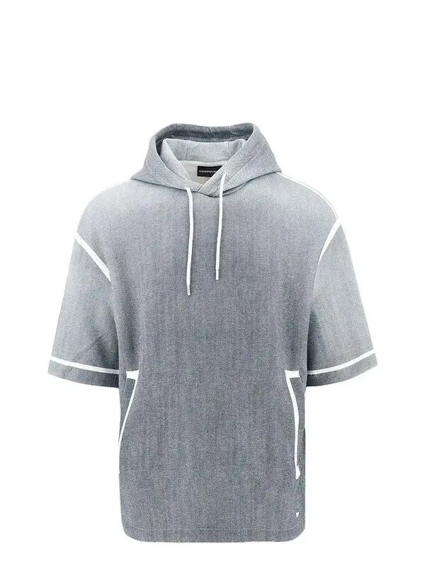 Emporio Armani Double Jersey Oversized Hoodie - Blue