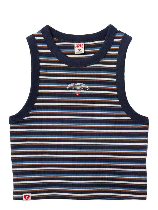 AAPE BY *A BATHING APE Striped Sleeveless Crop Top - Blue