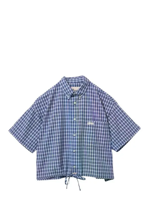 AAPE BY *A BATHING APE Cotton Checked Top - Blue
