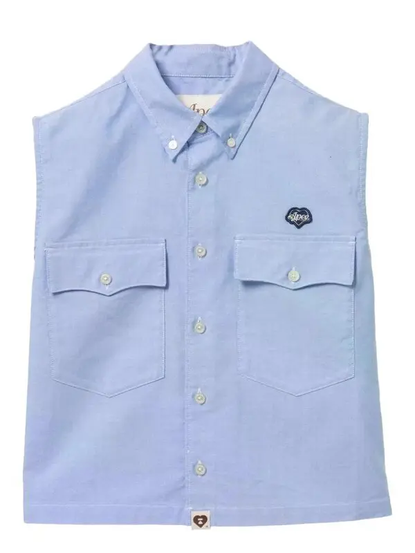 AAPE BY *A BATHING APE Apee™ A Bathing Ape® Logo Patched Vest - Blue
