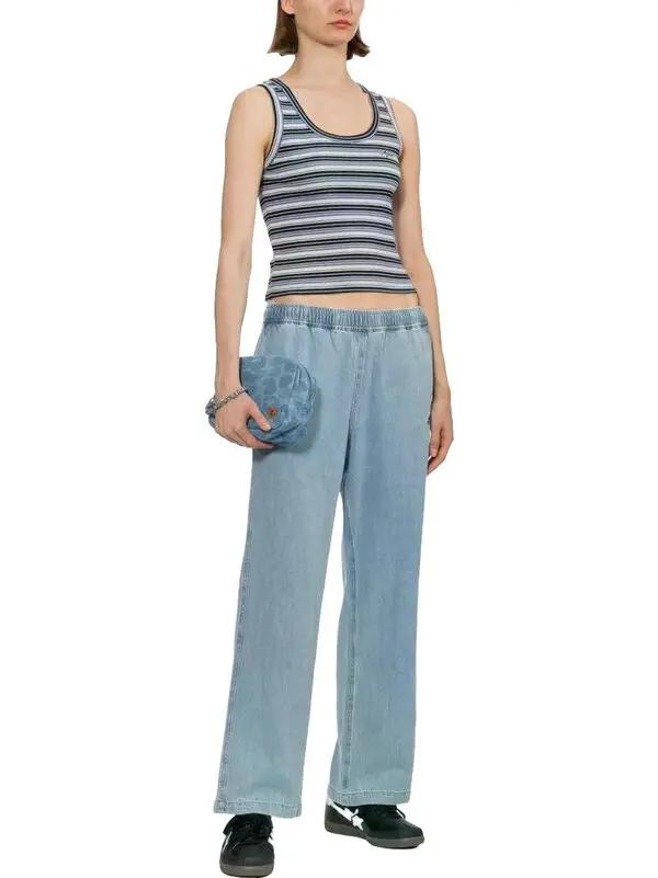 AAPE BY *A BATHING APE Apee™ A Bathing Ape® Logo Embroidered Striped Top - Blue