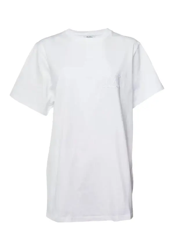 Max Mara Logo Embroidered Crewneck T-shirt - White