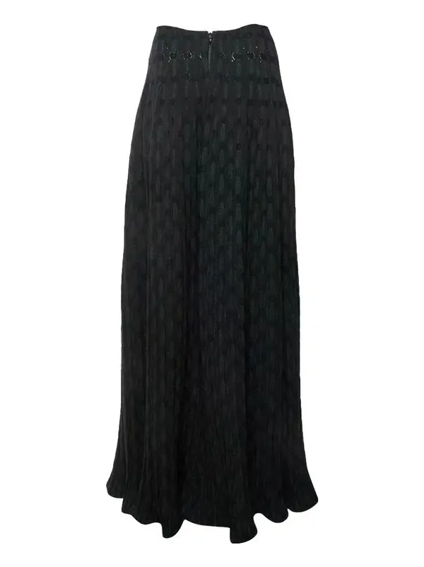 Alaïa Textured Lurex Knit Maxi Skirt - Black