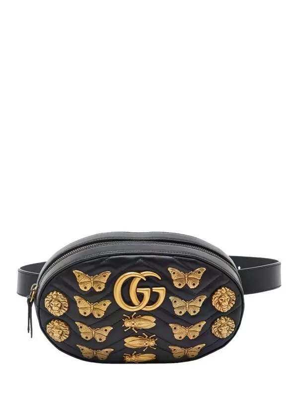 Gucci Gg Marmont Leather Belt Bag - Black