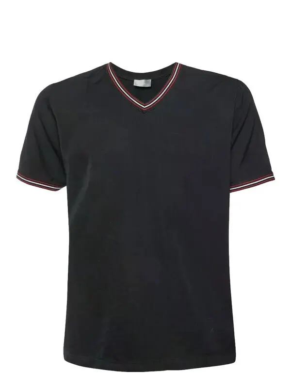 Gucci Stripe-detail V-neck T-shirt - Black