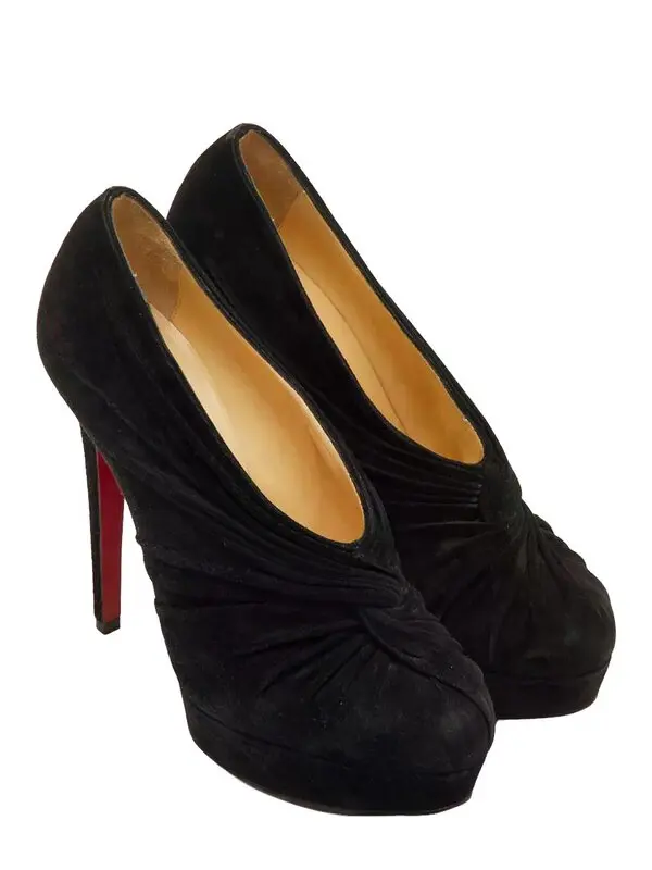 CHRISTIAN LOUBOUTIN Suede Manchon Platform Pumps - Black
