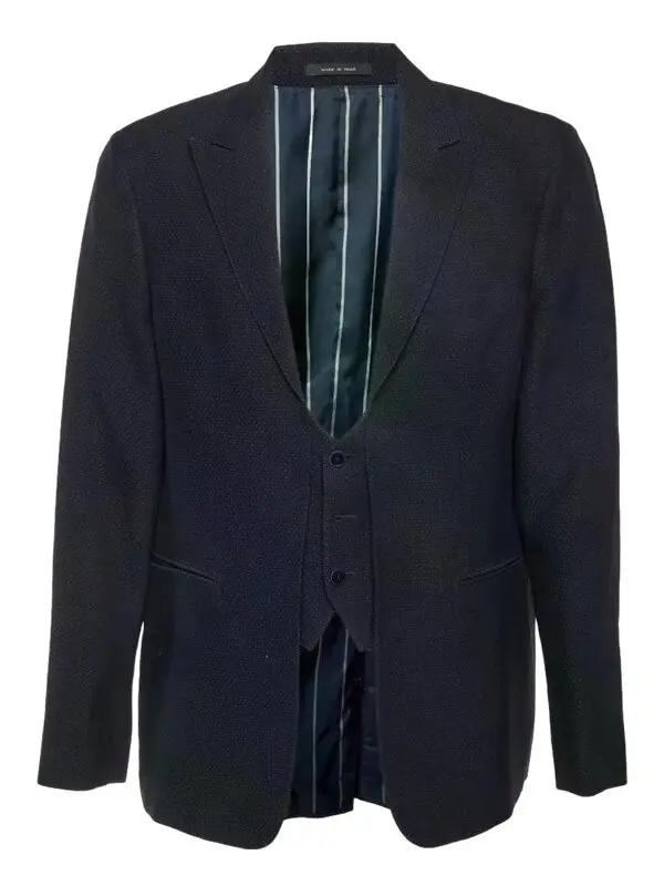 Emporio Armani Dotted Vest-detail Blazer - Blue