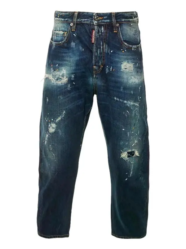 Dsquared2 Paint Splatter Distressed Jeans - Blue