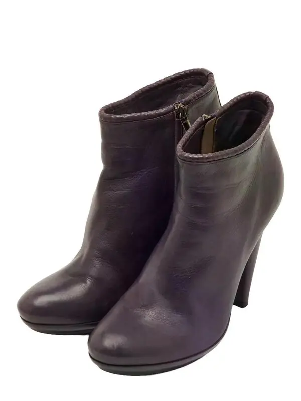 Bottega Veneta Leather Ankle Boots - Purple