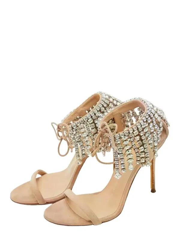 GIUSEPPE ZANOTTI Crystal-embellished Ankle-strap Sandals - Neutrals